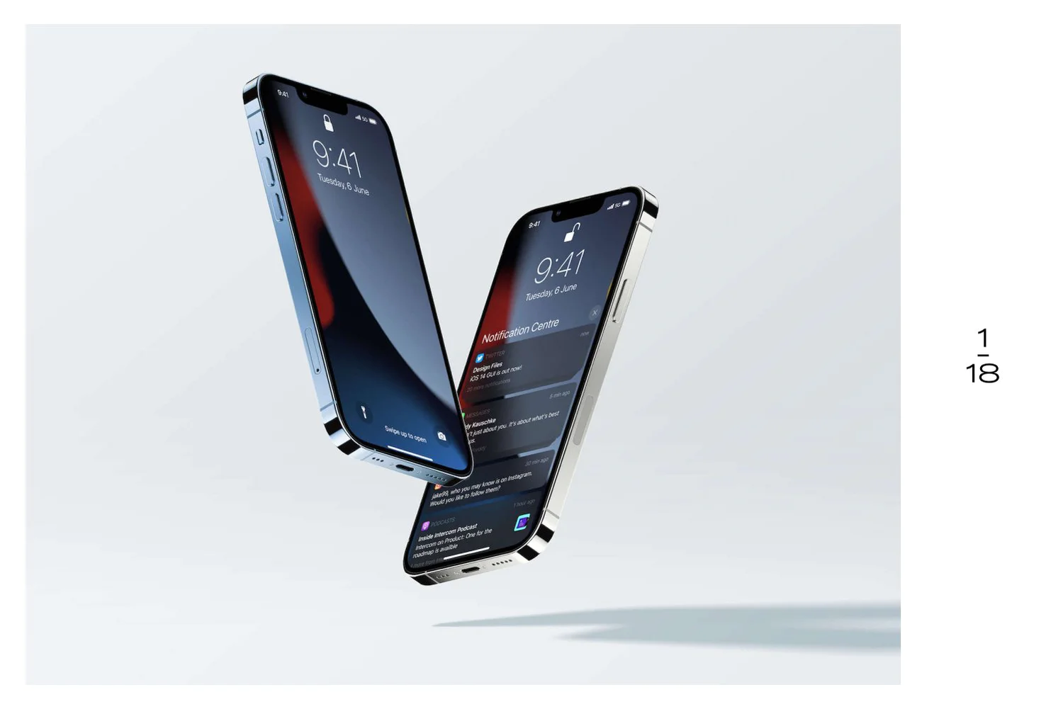 3976 iPhone13手机app界面ui设计作品集ps样机素材多角度展示效果合集 iPhone 13 mockups @GOOODME.COM _ 果觅网（gooodme）